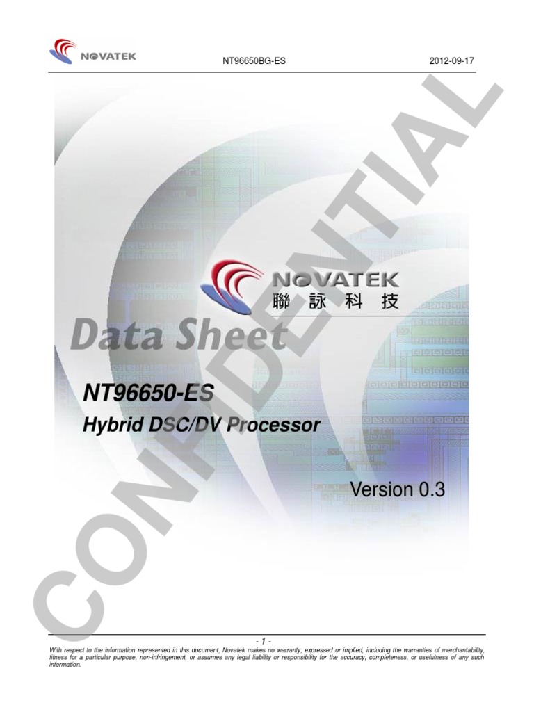 Novatek NT96650 PDF | Download Free PDF | Video | Information And ...