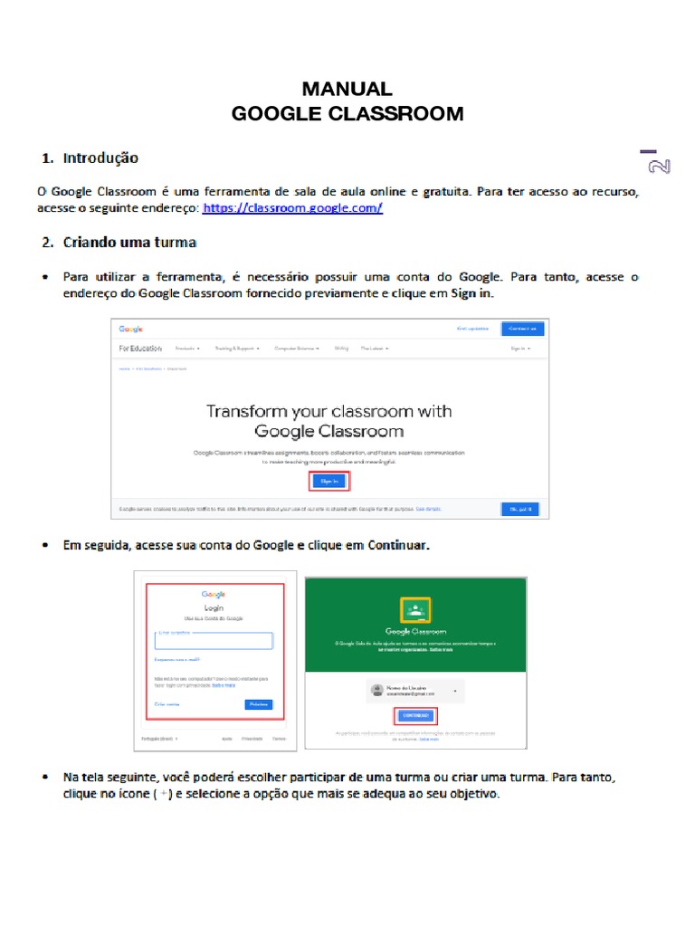 Google Classroom Manual | PDF