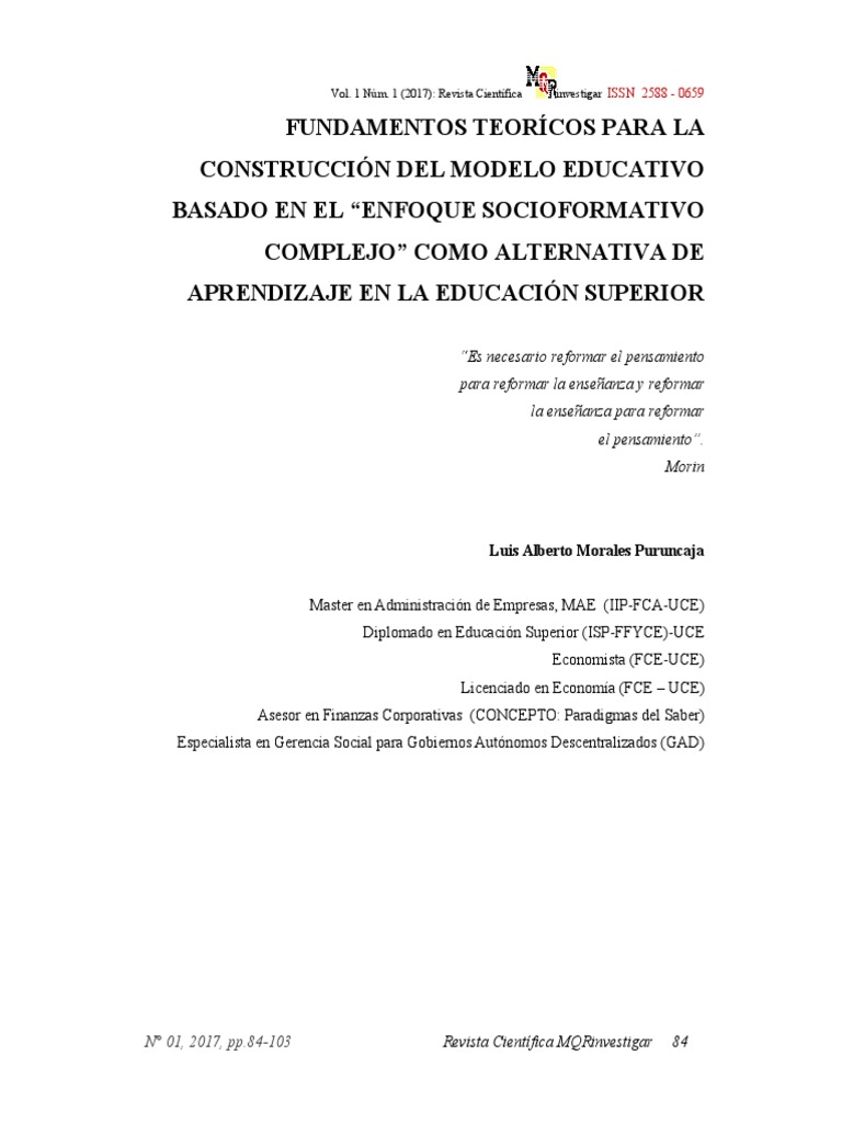 Enfoque Socioformativo Complejo en Educación Superior | PDF ...
