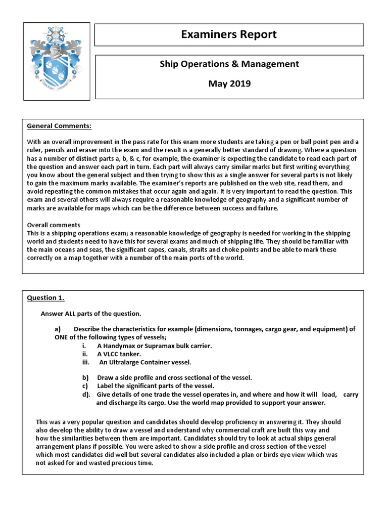 Ship Operations and Management | PDF | Ships | Test (Assessment)