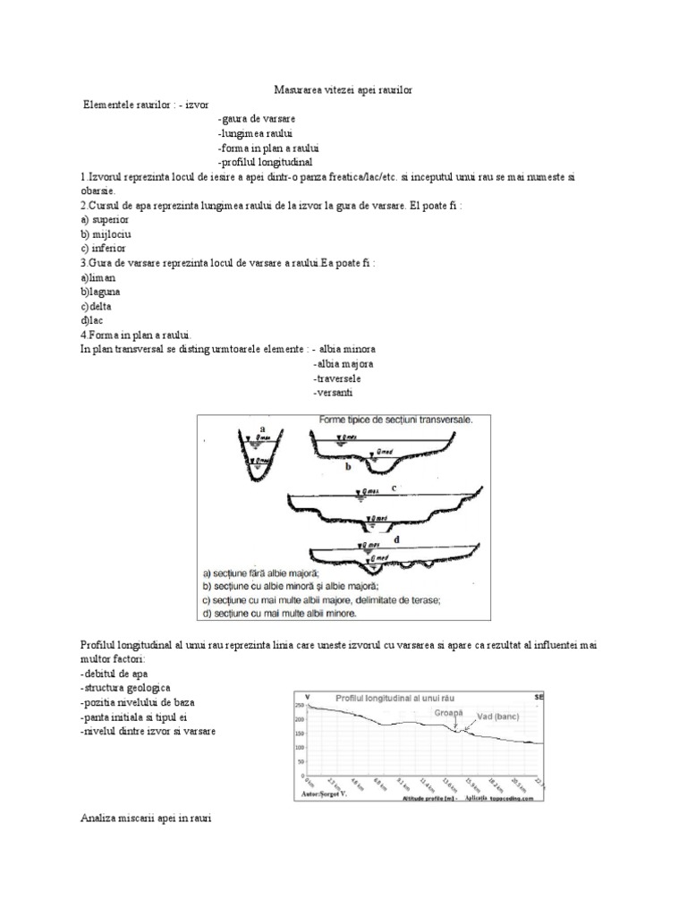 Masurarea Vitezei Apei Raurilor | PDF