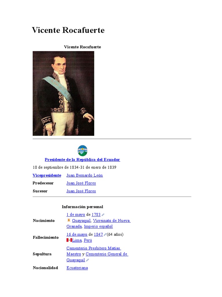 Vicente Rocafuerte | PDF | Gobierno
