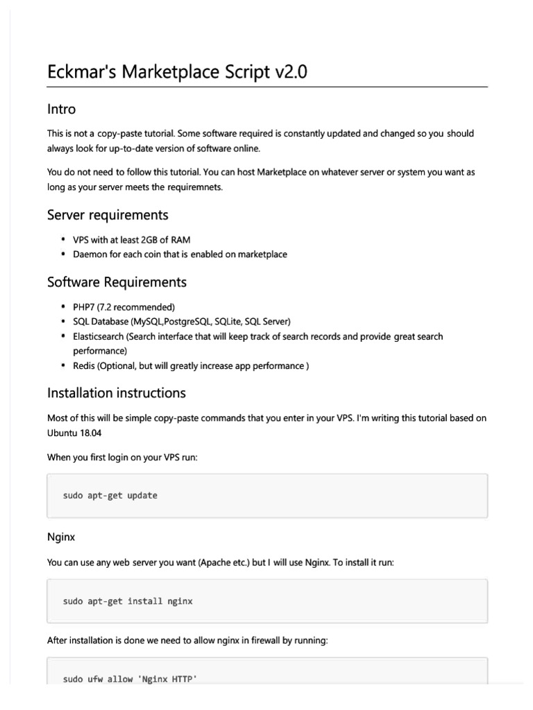 Eckmar Marketplace Script Installation Guide | PDF | Java Virtual ...