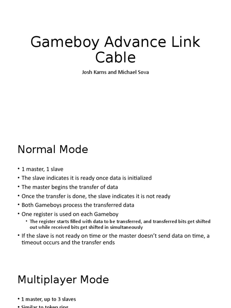 Gameboy Advance Link Cable Protocol | PDF
