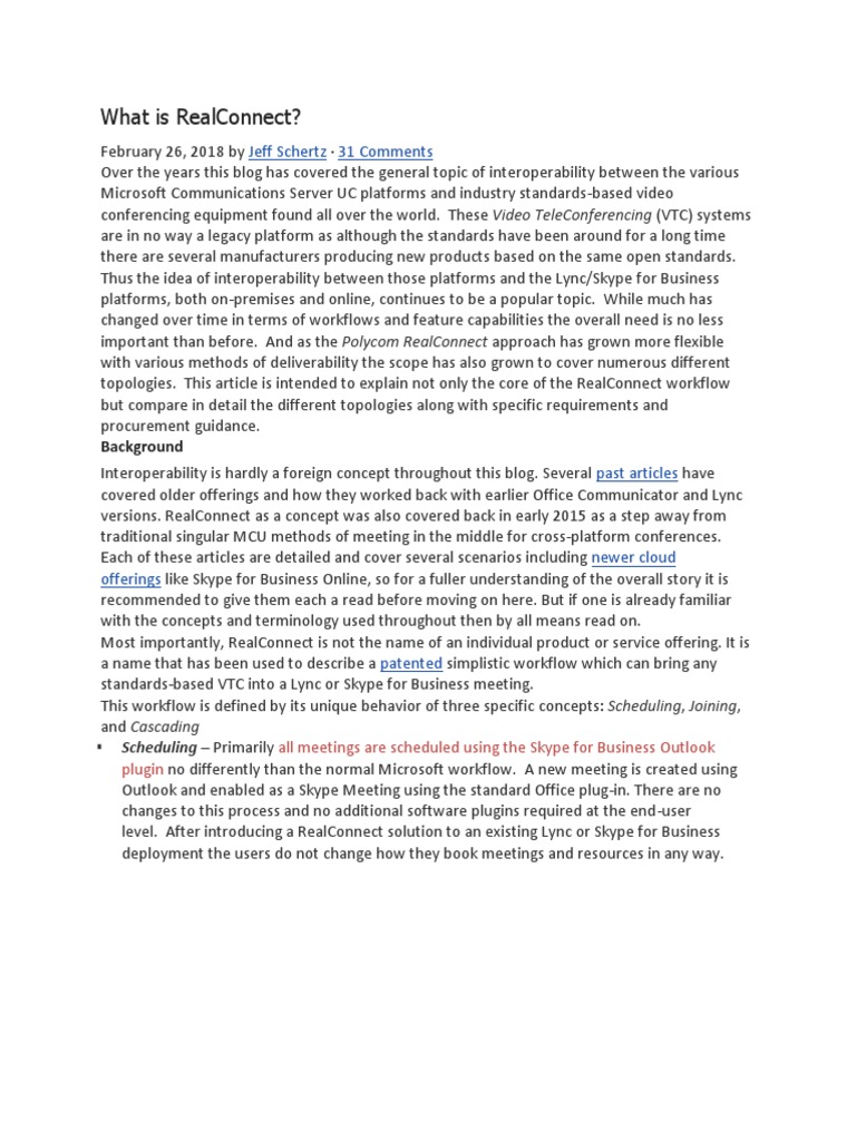 What Is Realconnect?: Jeff Schertz 31 Comments | PDF | Cloud Computing ...