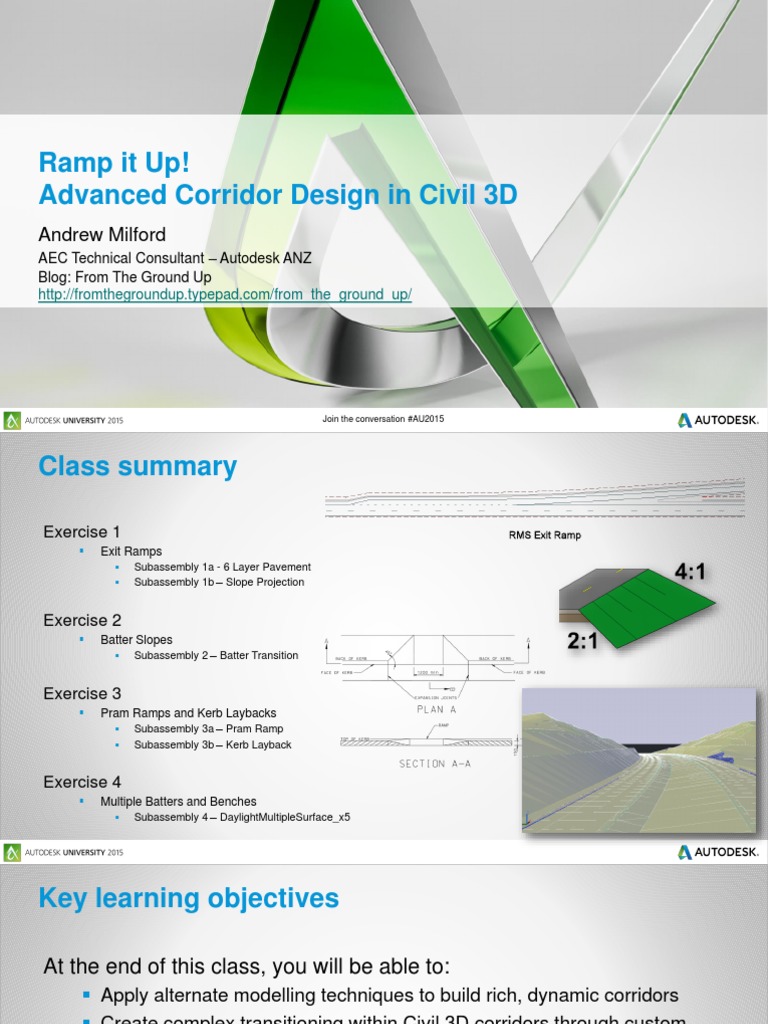 Ramp It Up! Advanced Corridor Design in Civil 3D: Andrew Milford | PDF ...
