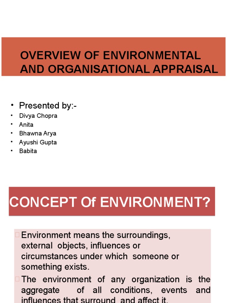 Environmental and Organizational Appraisal | PDF | Swot Analysis ...
