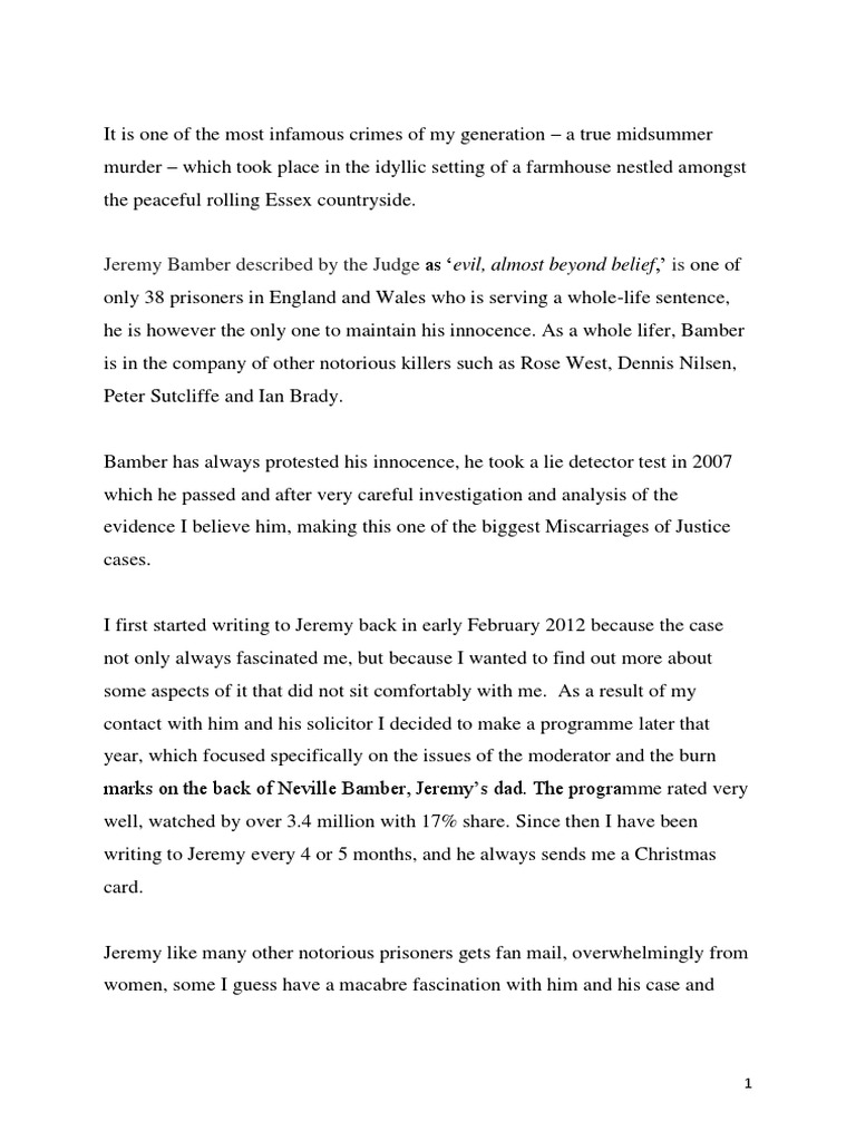 Mark Williams-Thomas - Bamber-Innocent-or-Guilty | PDF | Psychosis ...