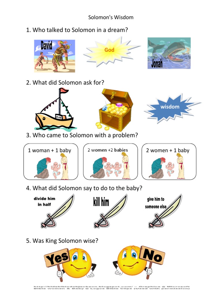 Solomon's Wisdom Worksheet | PDF