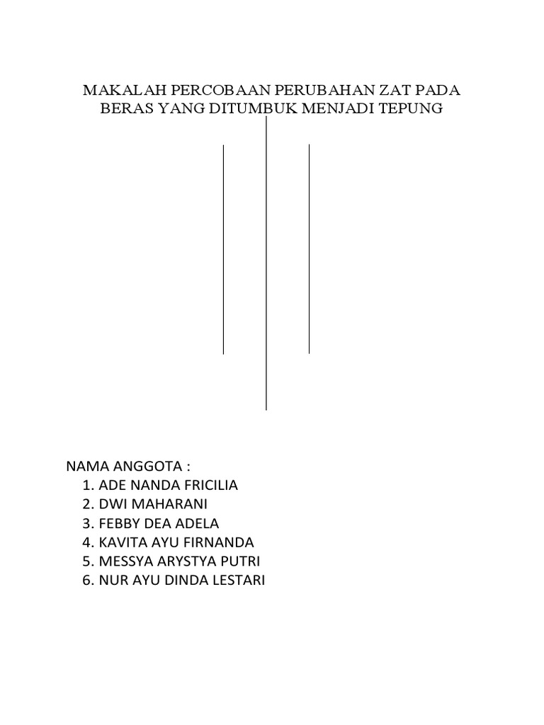 Makalah Percobaan Perubahan Zat | PDF | Memasak, Makanan, & Anggur