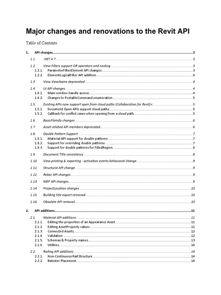 Revit Platform Api Changes and Additions 2019 | PDF | Autodesk Revit ...