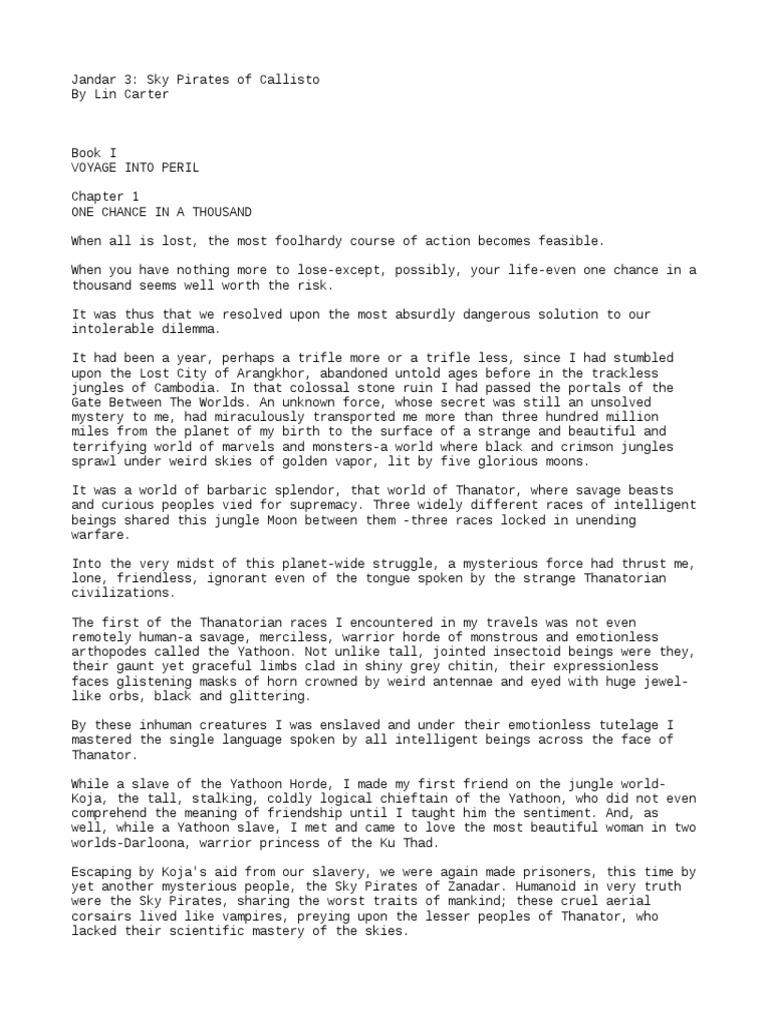 Carter, Lin - Callisto - 03 - Sky Pirates of Callisto | PDF | Piracy ...