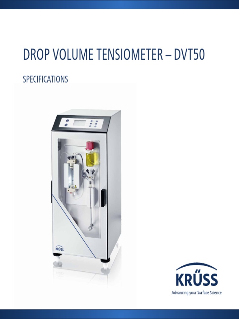 Drop Volume Tensiometer - Dvt50: Specifications | PDF | Surface Tension ...