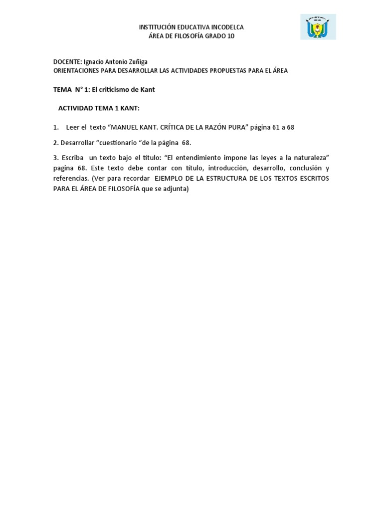 11 Activida Tema 1kant | PDF