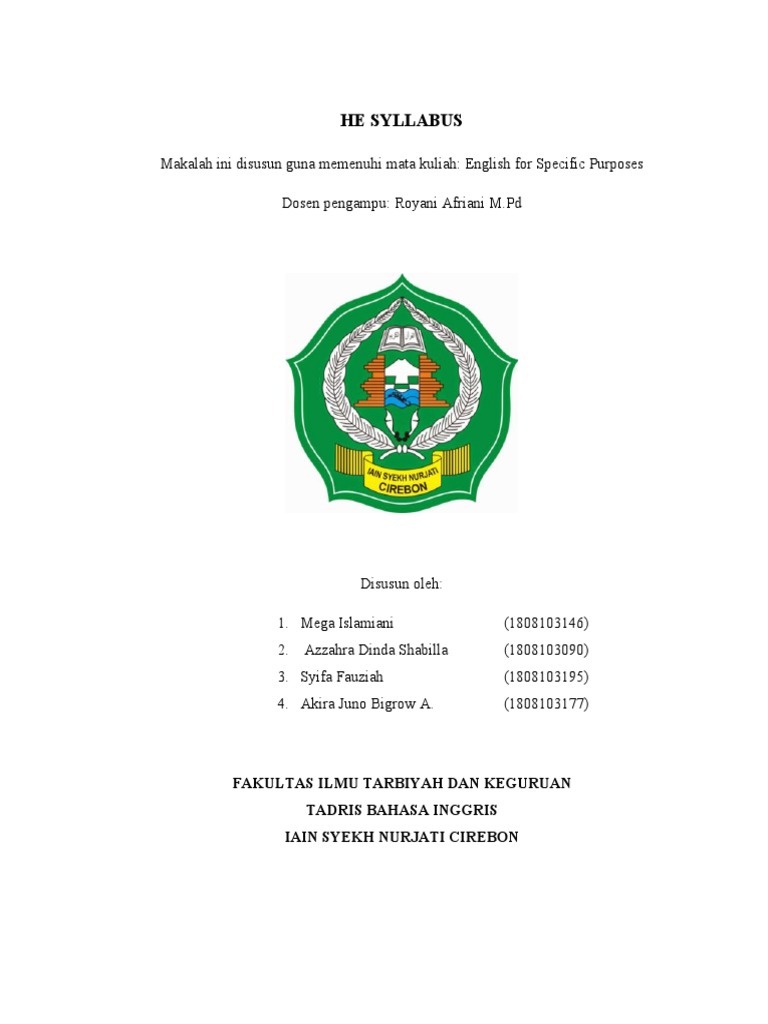 (Group 4) - Esp - The Syllabus | PDF | Curriculum | Learning