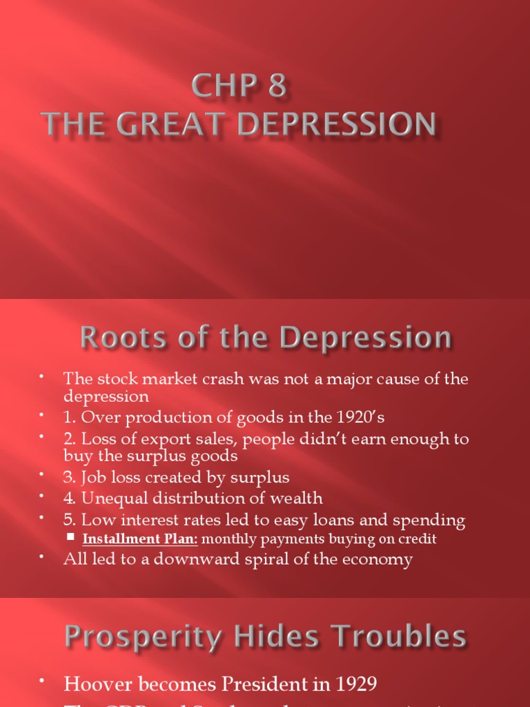 Great Depression Powerpoint | PDF | Great Depression | Stocks