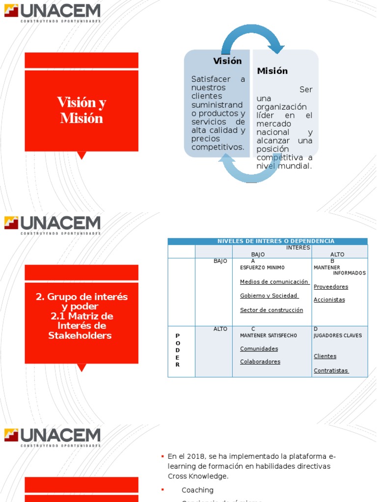 Visión y Misión de UNACEM | PDF | Calidad (comercial) | Chile