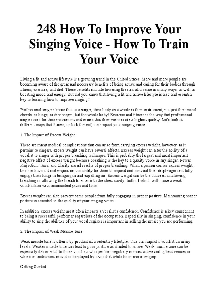 248 How To Improve Your Singing Voice - How To Train Your Voice | PDF ...