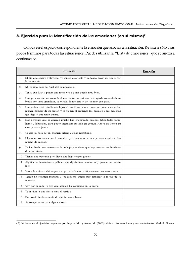 Ejercicios de Identificación Emocional | PDF | Ira | Temor