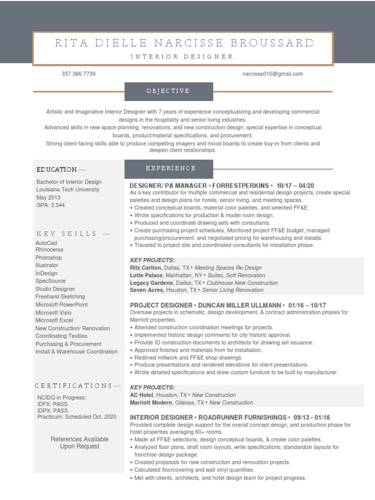 Rita Resume 2020 | PDF | Architect | Specification (Technical Standard)