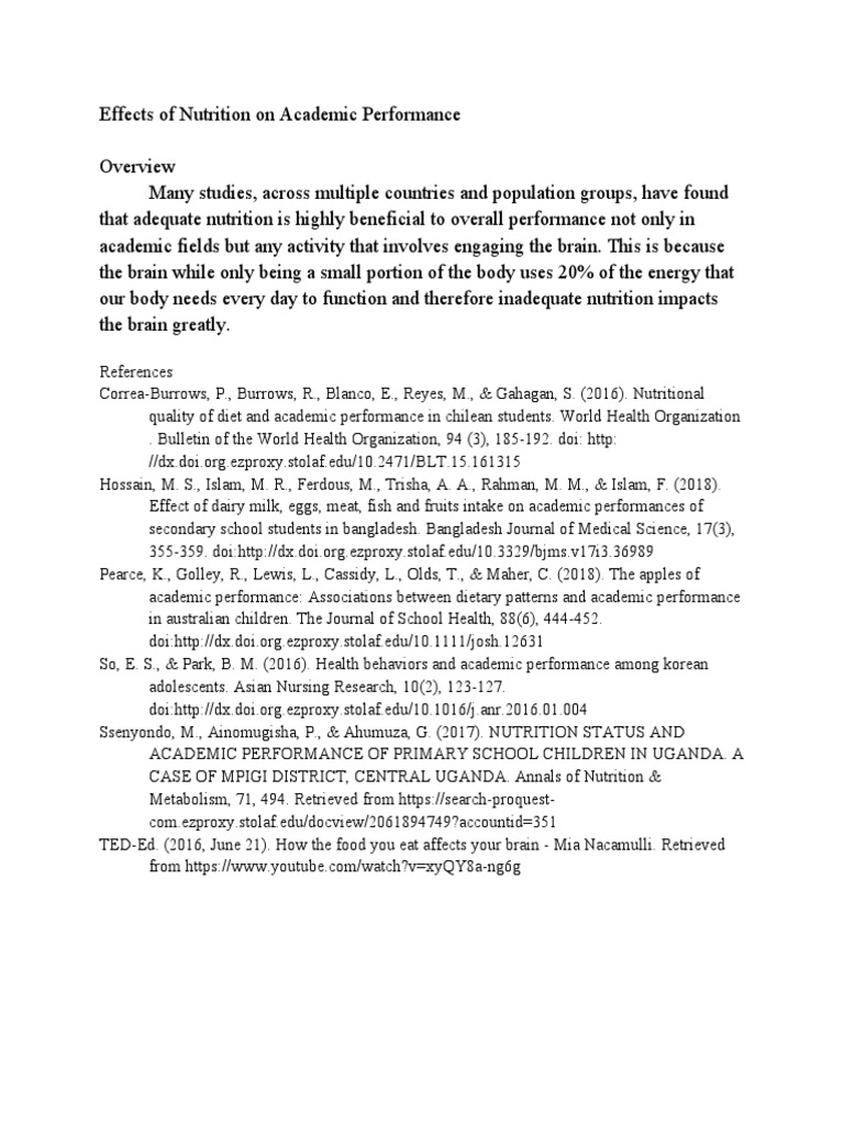 Nutrition Handout | PDF