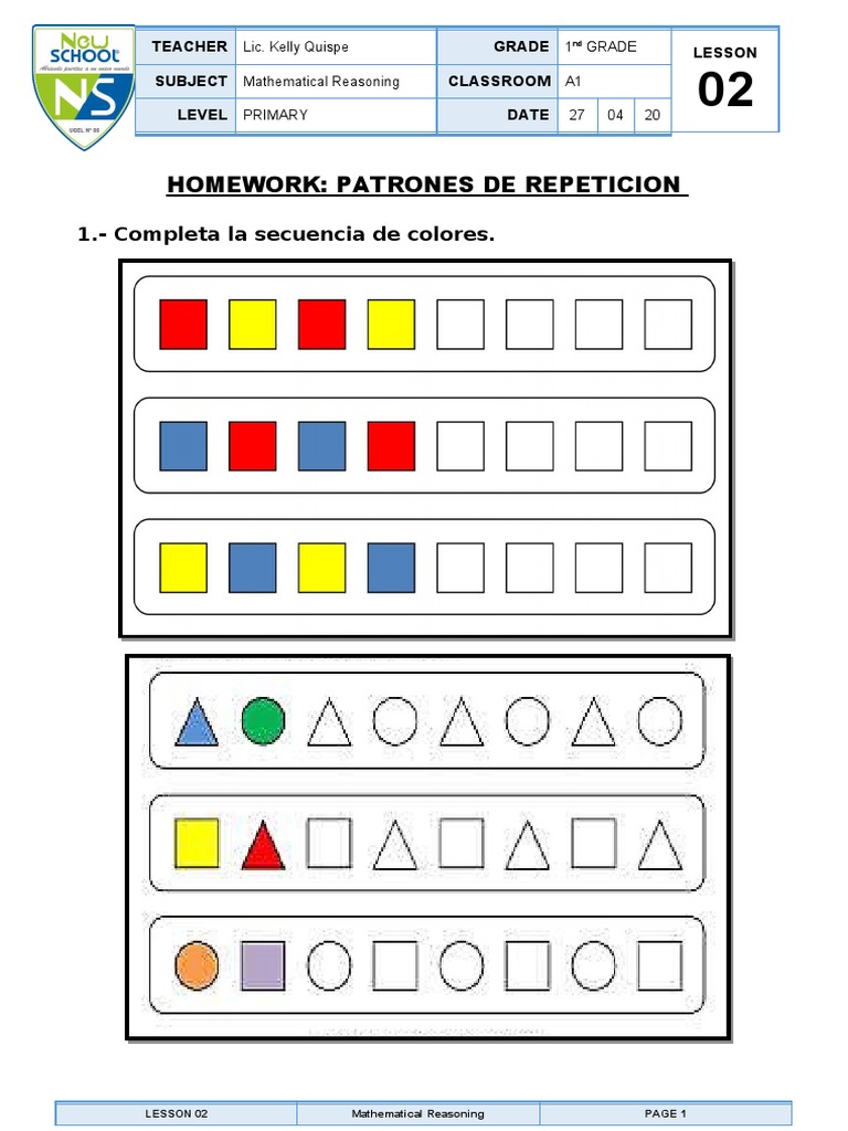 Ficha Patrones de Repeticion | PDF