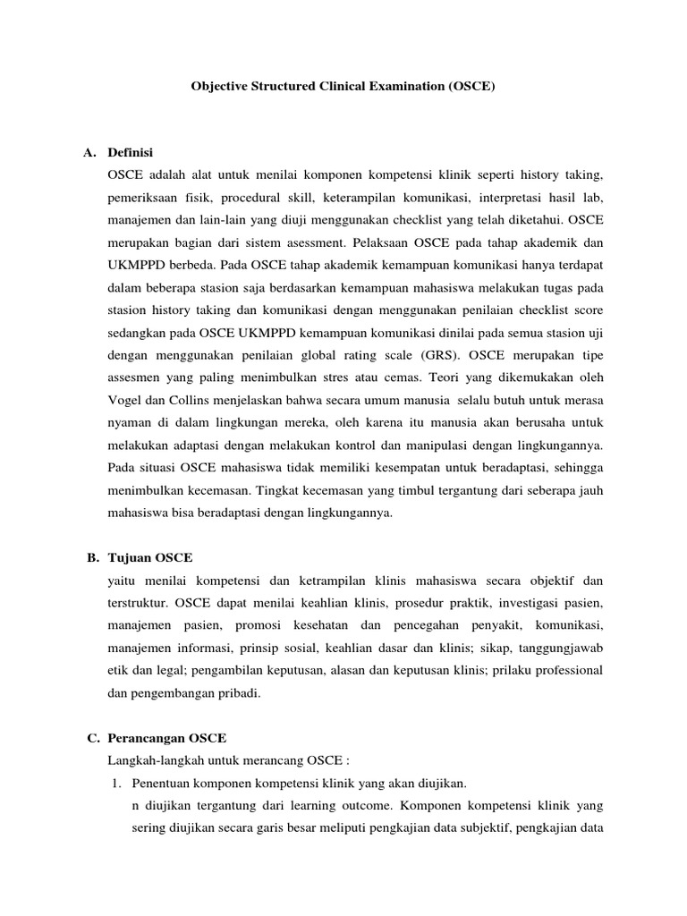 Definisi Osce, PBL & Soca | PDF