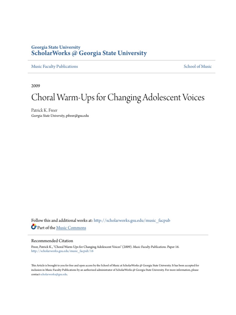 Choral Warm-Ups for Adolescents | PDF | Singing | Mode (Music)