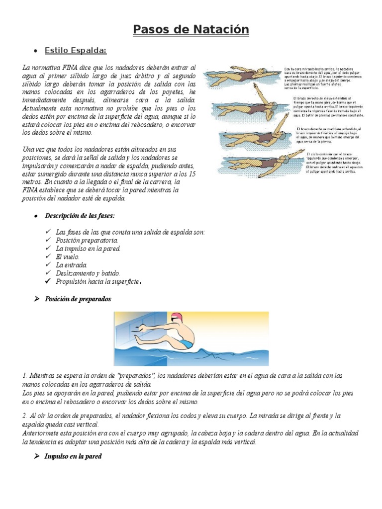 Pasos de Natación | PDF | Nadando | Deportes atléticos