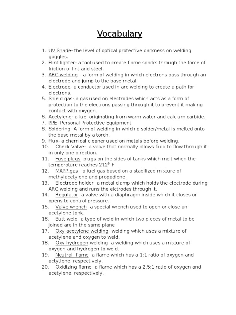 Welding Terminology and Definitions | PDF