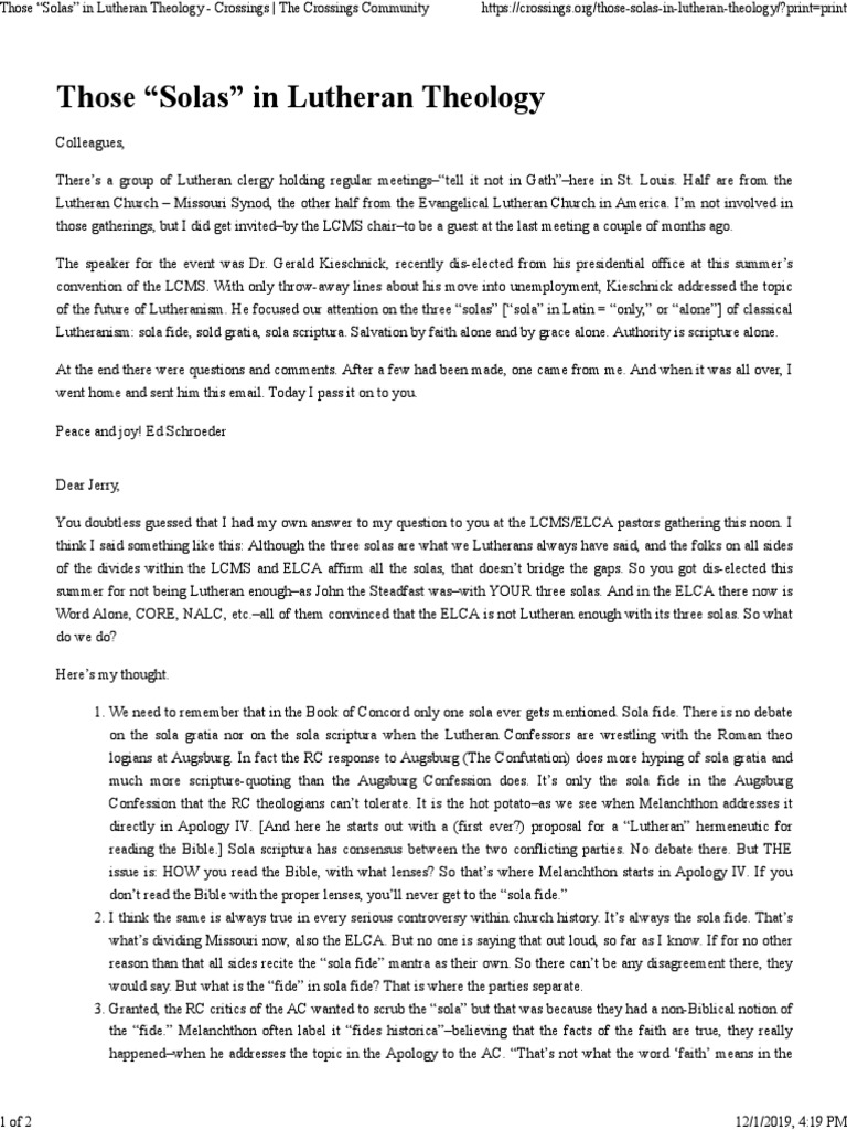 Understanding Lutheran Solas and Faith | PDF | Lutheranism | Sola Fide