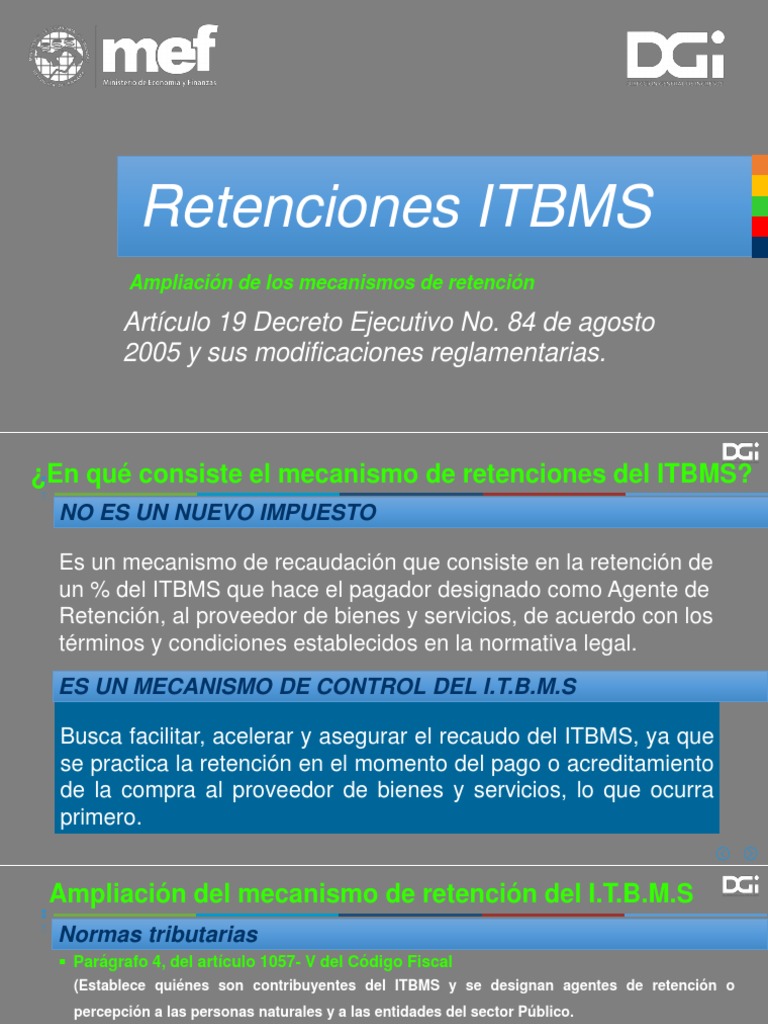 Privada Presentacion Itbms Retencion 23062017 | PDF | Tarjeta de ...