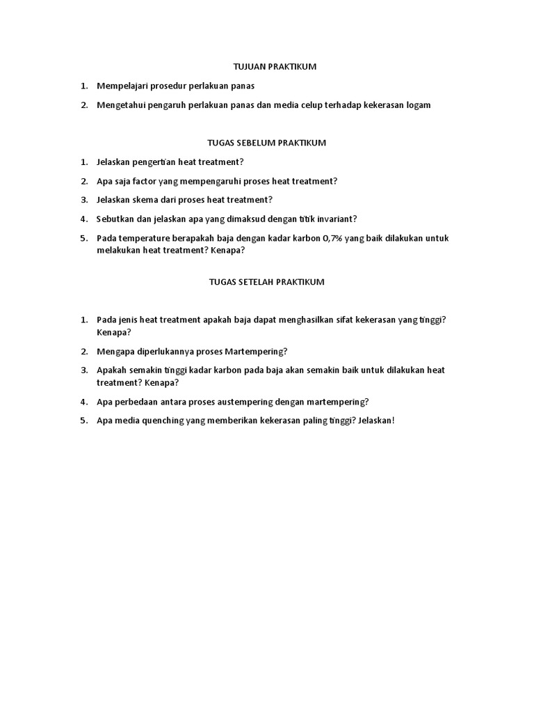 Tujuan Praktikum HT | PDF