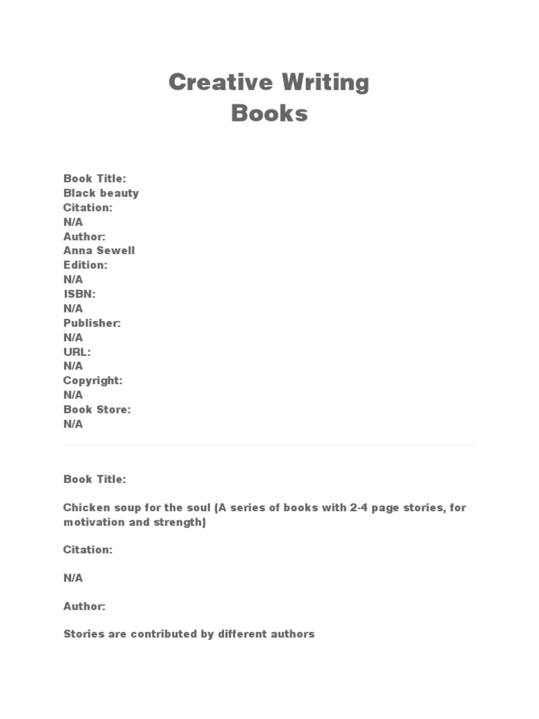 Creative Writing Books | PDF | Written Communication | Novels