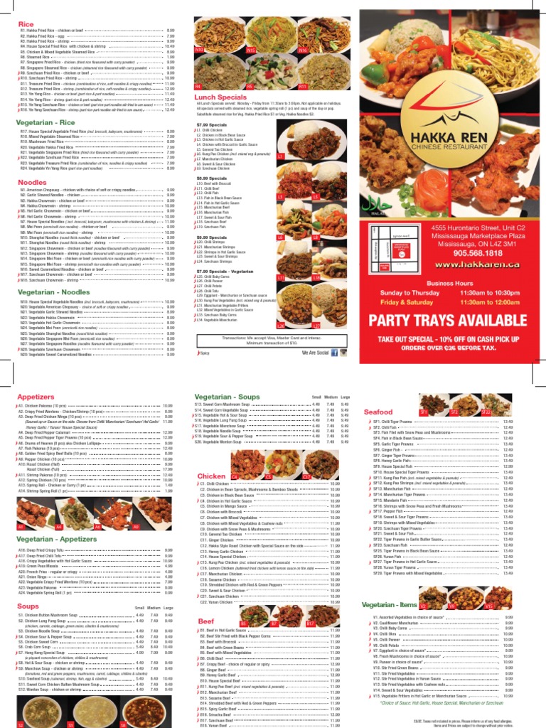 Hakka Ren Menu | PDF | Curry | Chinese Cuisine