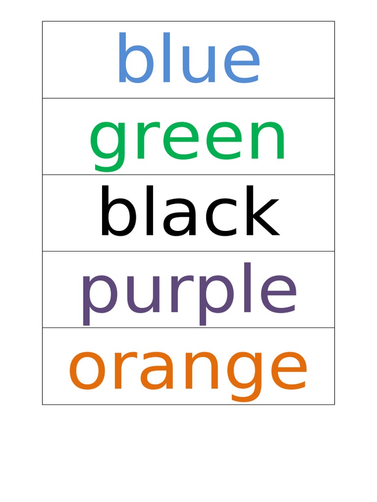Words Colour | PDF