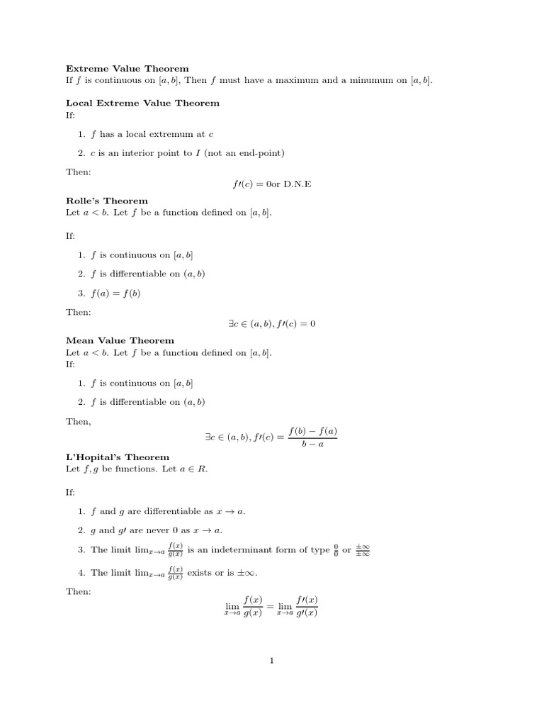 137 Theorems | PDF | Maxima And Minima | Real Analysis