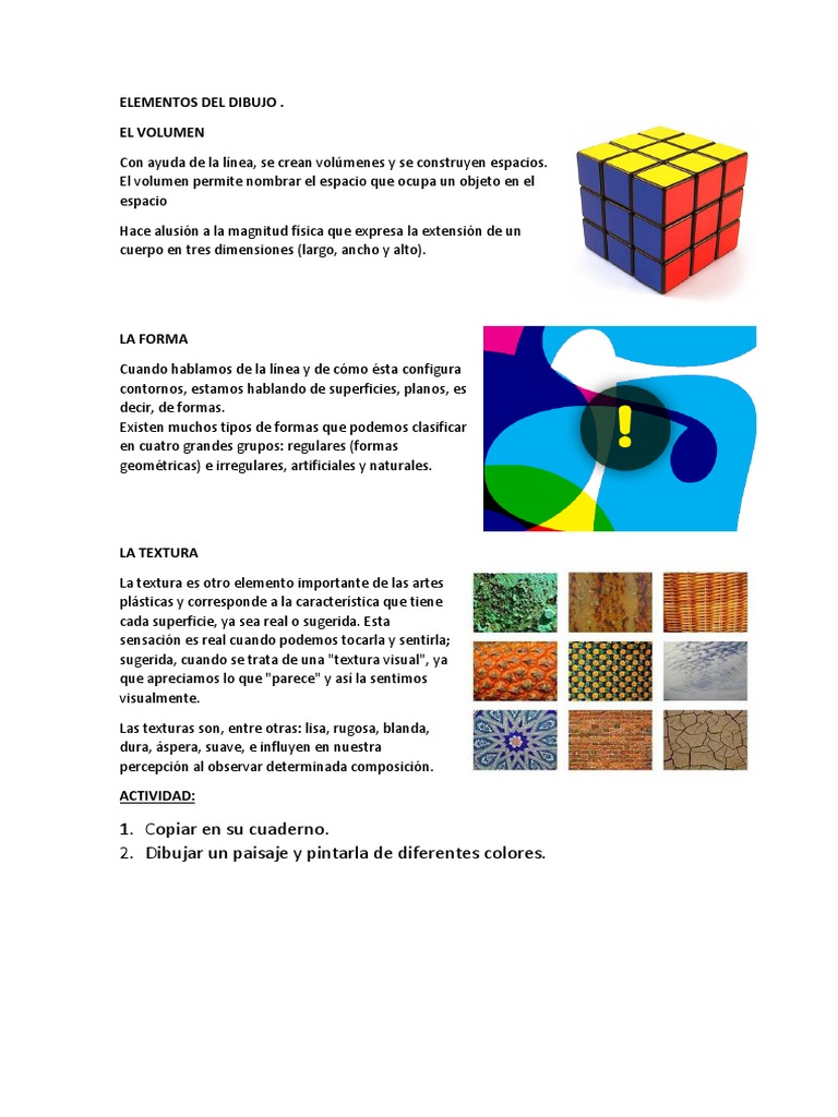 Elementos del Dibujo: Volumen y Textura | PDF