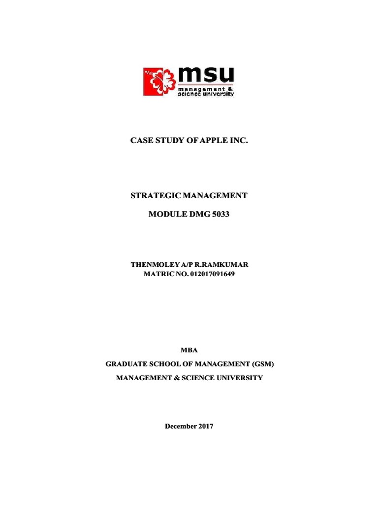 Apple Case Study | PDF | Apple Inc. | Swot Analysis