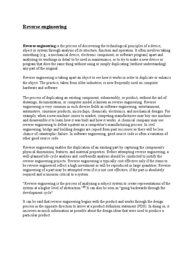 Reverse Engineering 1 | PDF | Engineering | Computer Program