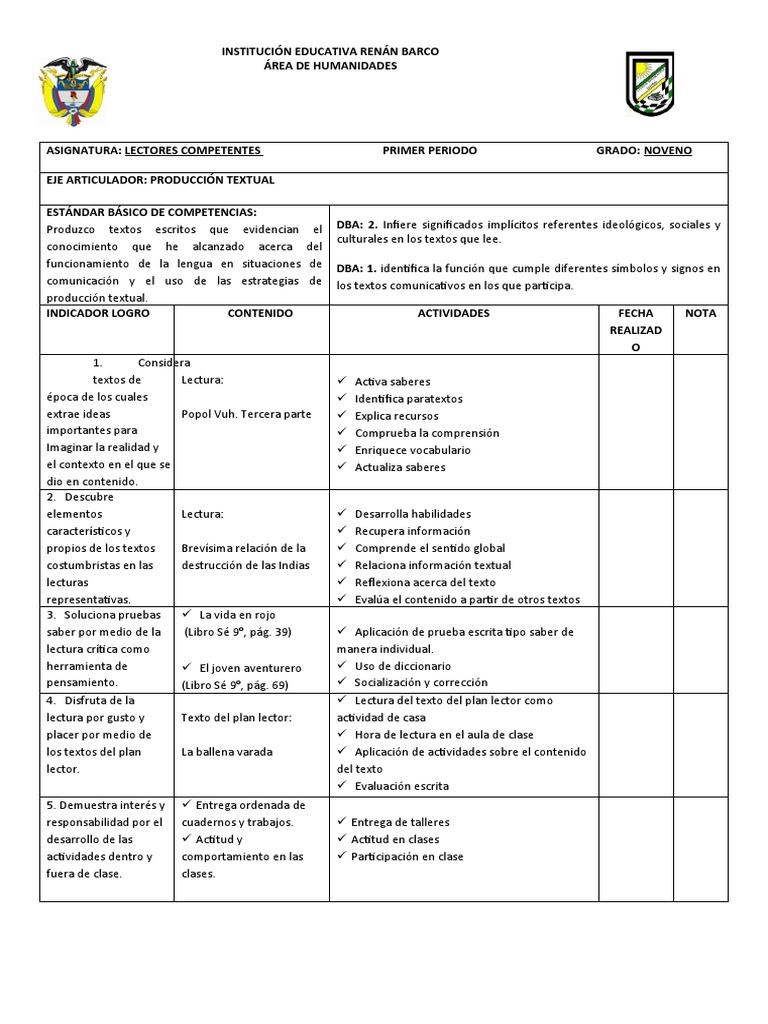 Lectores Competentes Grado 9° | PDF | Comunicación | Cognición