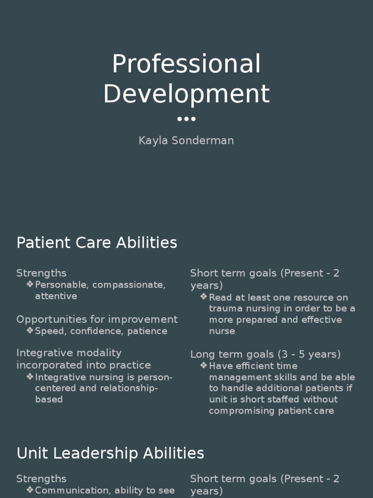 Nursing Professional Development Goals | PDF | Nursing | Health Care
