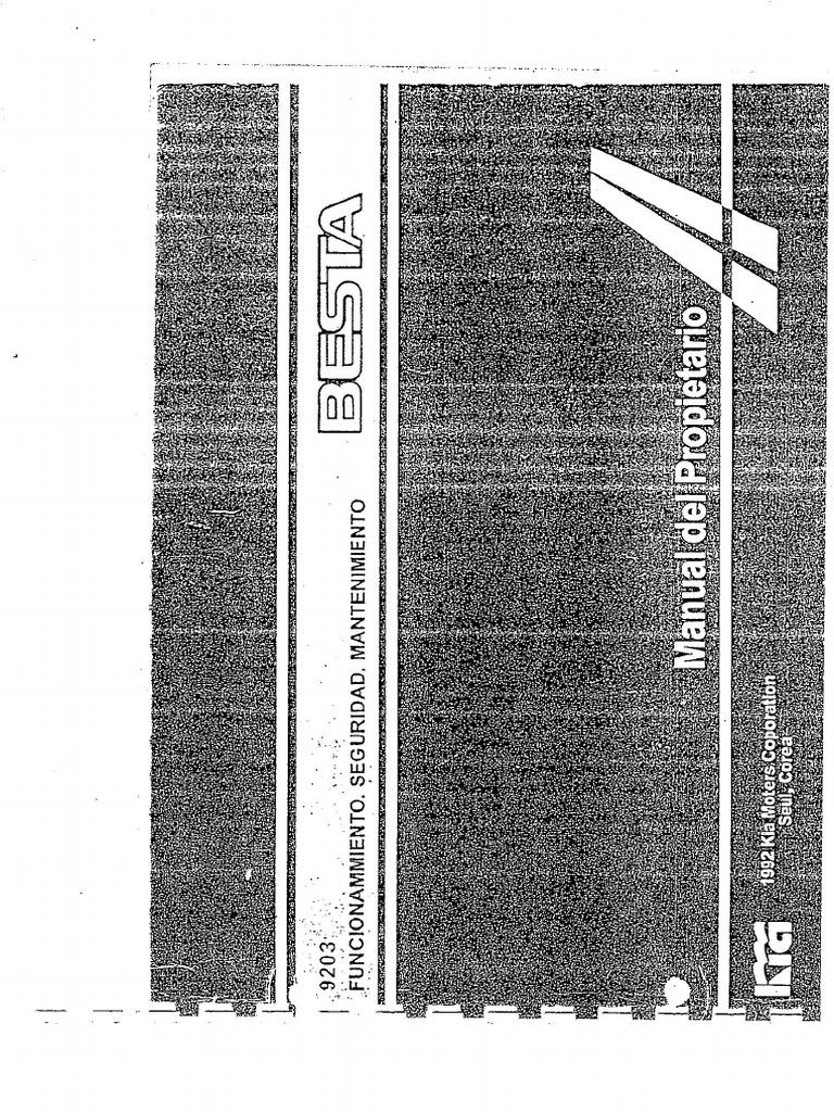 Manual Del Propietario Kia Besta | PDF