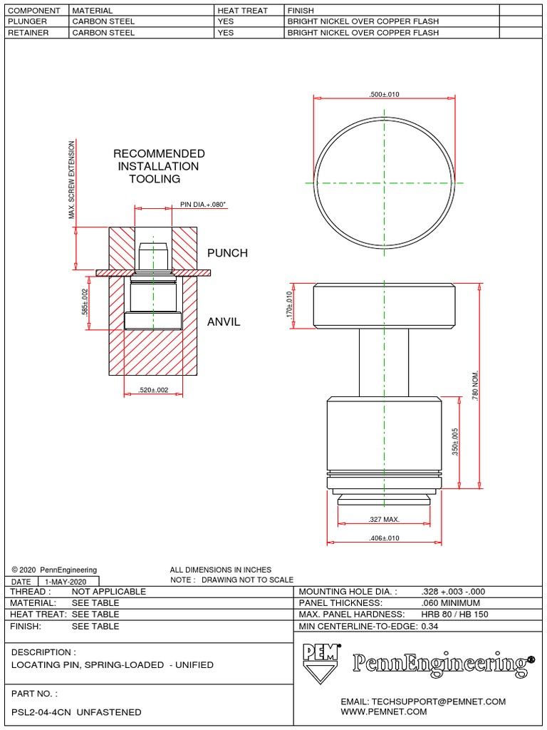 Recommended Installation Tooling: Locating Pin, Spring-Loaded - Unified ...
