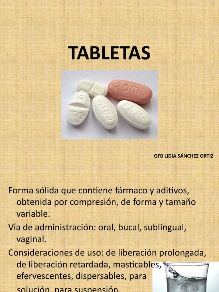 Formas farmacéuticas sólidas: Tabletas | PDF | Tableta (Farmacia ...