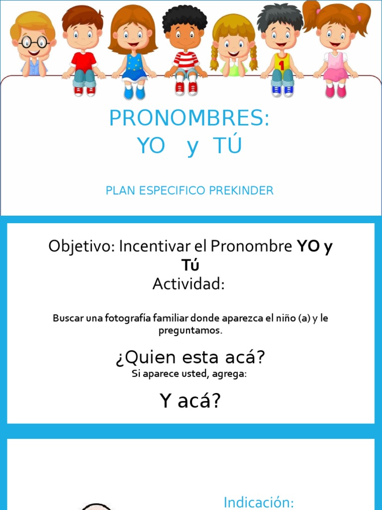 Pronombres "Yo" y "Tú" en Preescolar | PDF | Artes del Lenguaje y ...