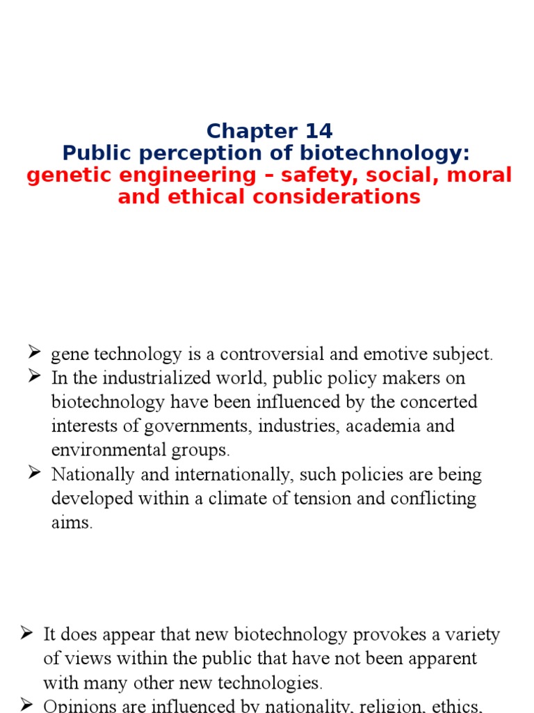 Public Perception of Biotechnology:: Genetic Engineering - Safety ...