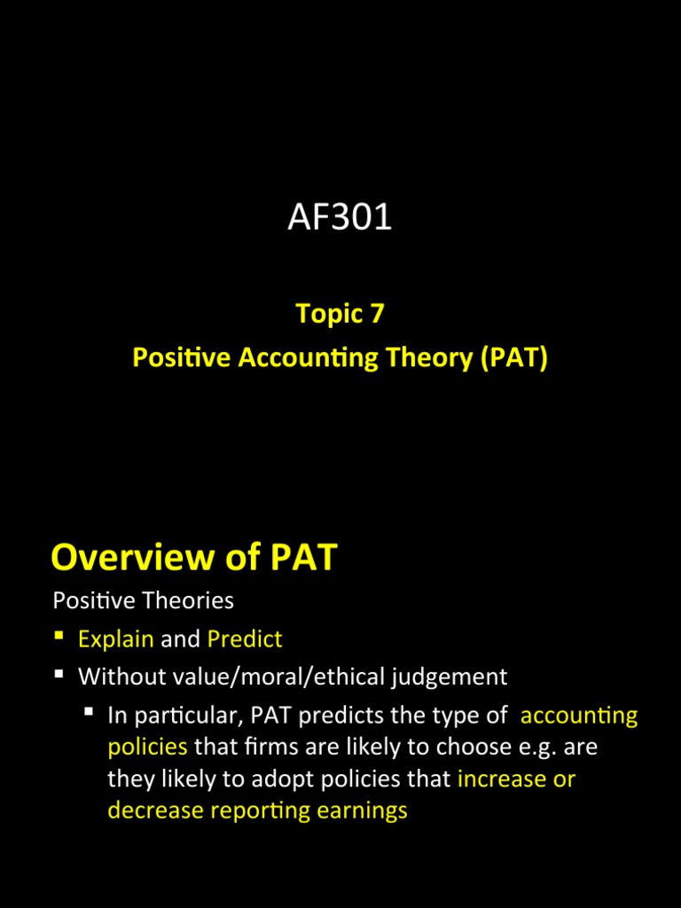 Understanding Positive Accounting Theory | PDF | Loans | Interest