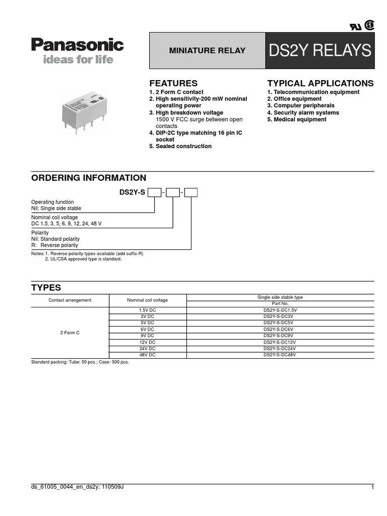 Rele Datasheet | PDF | Relay | Inductor