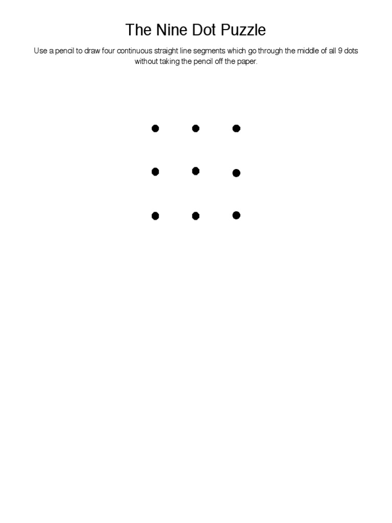 The Nine Dot Puzzle | PDF | Line (Geometry) | Geometry